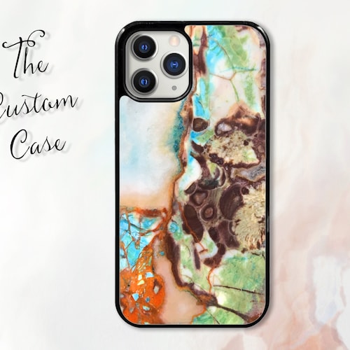 Crackled Turquoise Stone Phone Case Turquoise and Rust Phone - Etsy