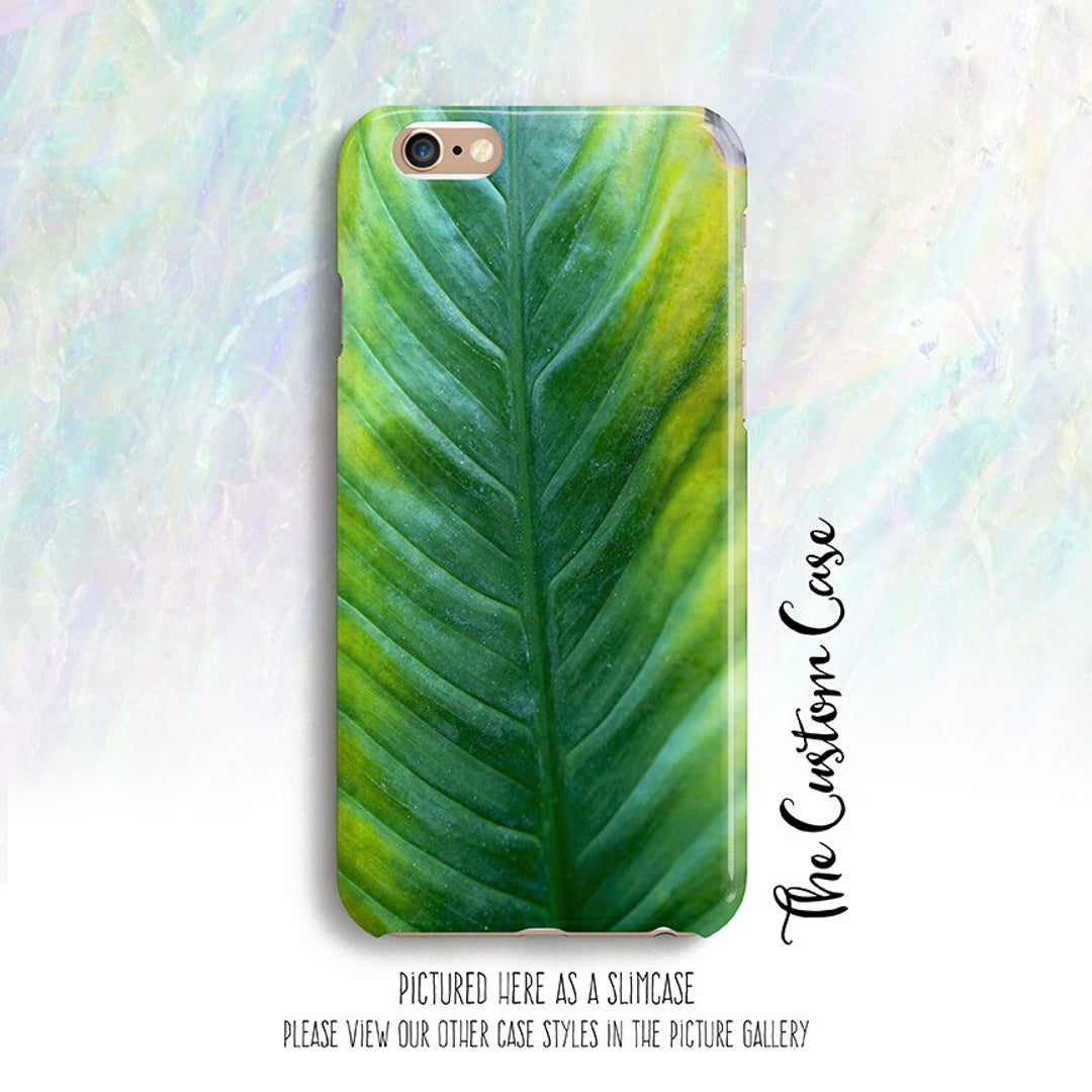 Leaf Phone Case, Tropical Green Leaf Phone Case, Nature, Photography ...