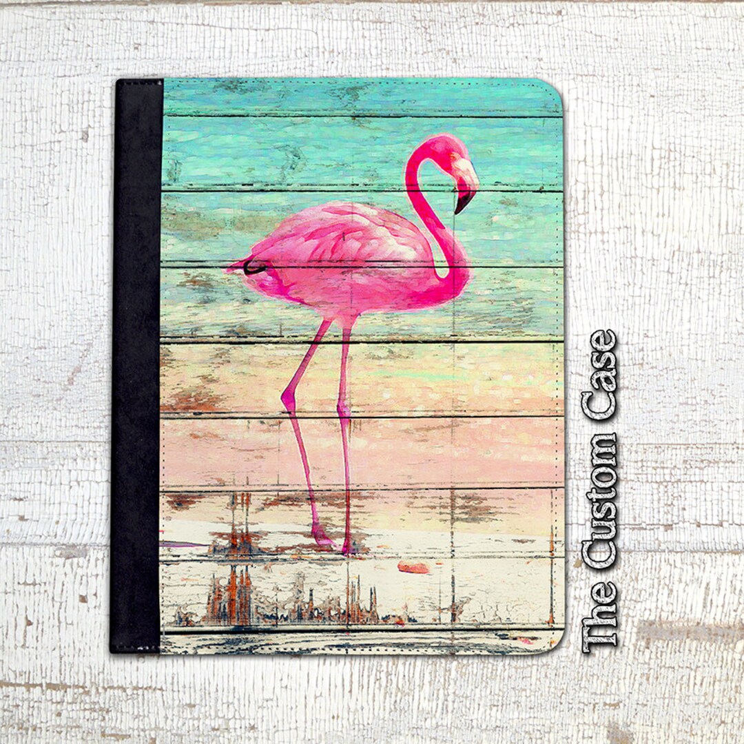 Pink Flamingo on Wood iPad Case, Rustic Wood Flamingo Case, Tropical ...