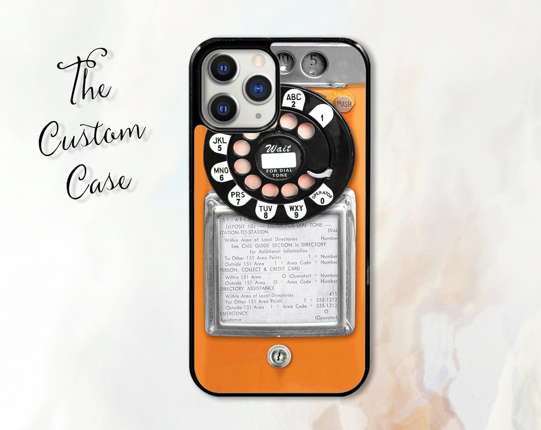 Retro Orange Payphone, Vintage Phone Case, Rotary Phone, Old Vintage ...