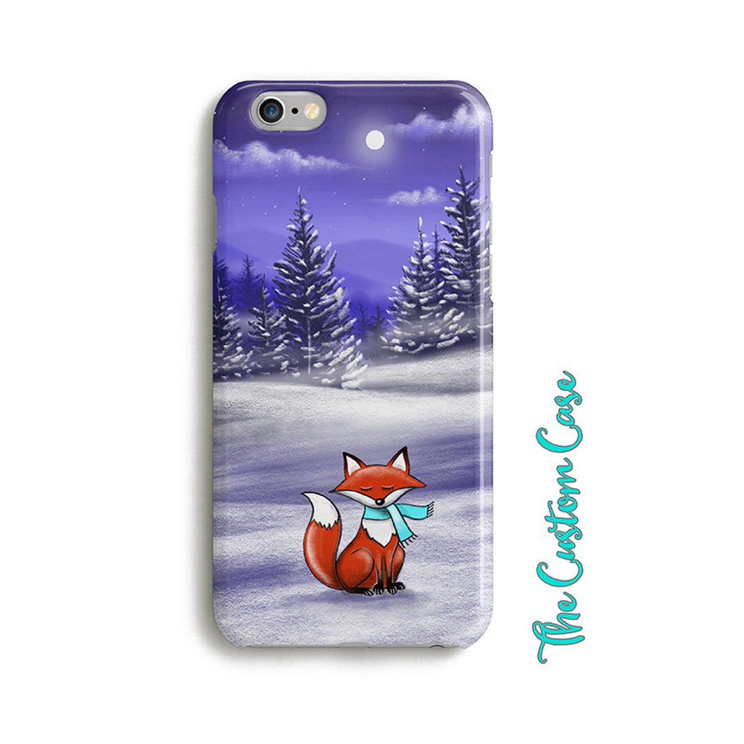 Winter Fox and Moon Phone Case, Snow Fox Cell Phone Case, iPhone 4/5/5c ...