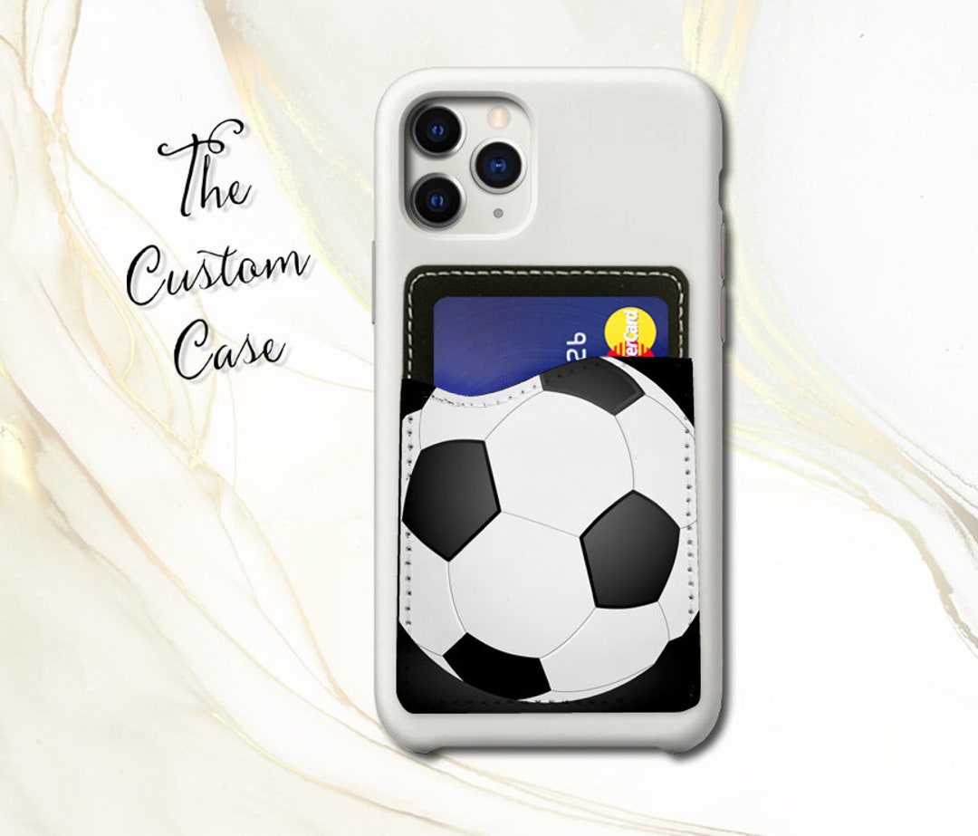 Soccer Ball Card Holder, Stick on Card Holder, Vegan Leather, Sports ...