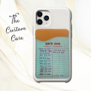 Blue Library Card Phone Wallet Stick on Card Holder Vegan - Etsy