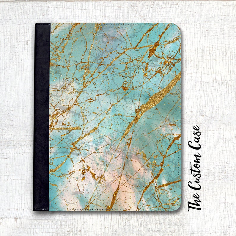 Turquoise and Gold Glitter Marble Ipad Case Aqua Marble Stone - Etsy