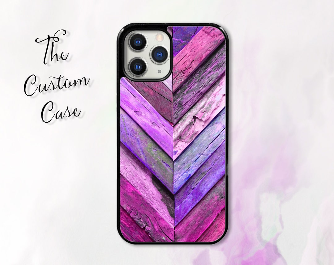 Pink and Purple Rustic Wood Chevron Phone Case Reclaimed Barn - Etsy
