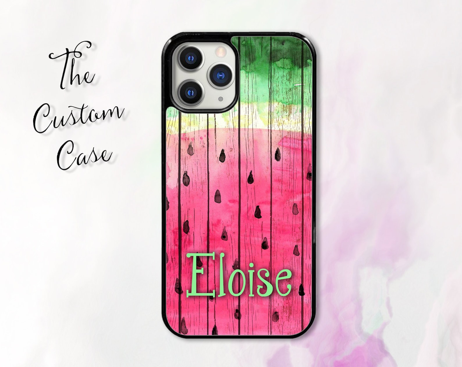 Watermelon Iphone Case Rustic Watermelon Your Name Here - Etsy