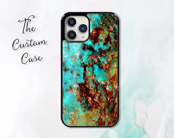 Turquoise Stone Phone Case Turquoise and Rust Phone Case | Etsy