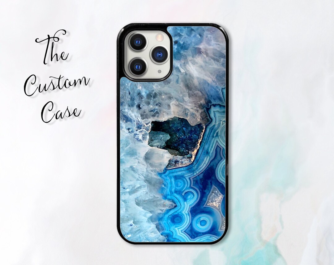 Printed Blue Agate Geode Case iPhone 15 14 Pro Max, iPhone 11 12 13 Pro ...
