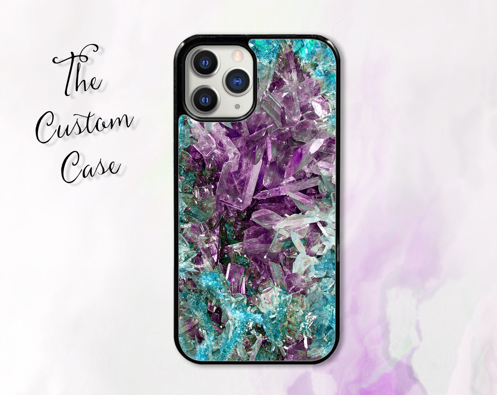 Purple Crystals Phone Case Turquoise and Purple Gemstone - Etsy