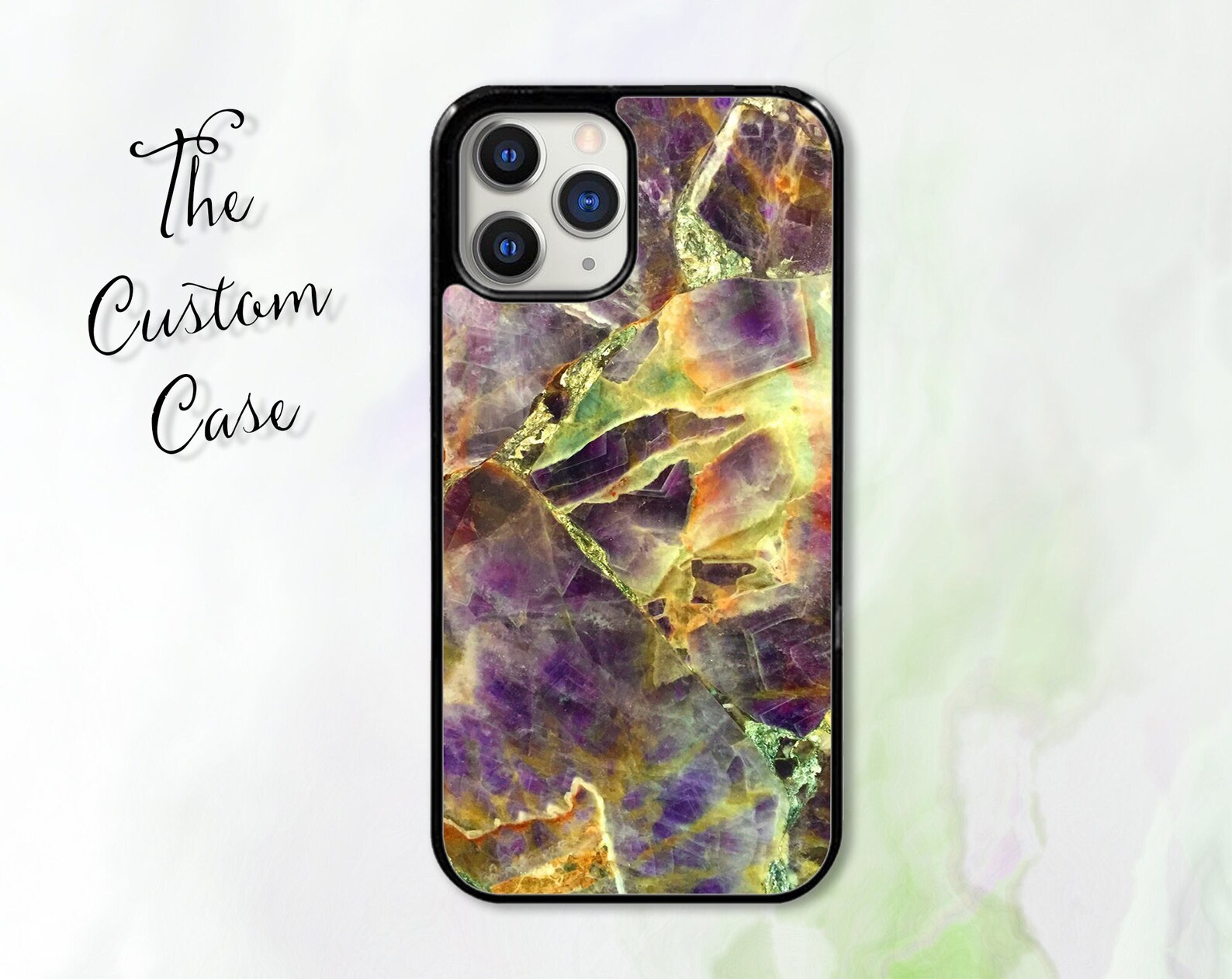 Purple Marble Phone Case Gemstone Marbleized Stone Case - Etsy