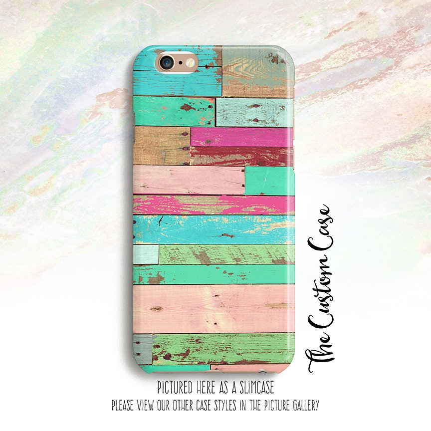Reclaimed Wood Iphone Case Pink and Mint Case Distressed | Etsy