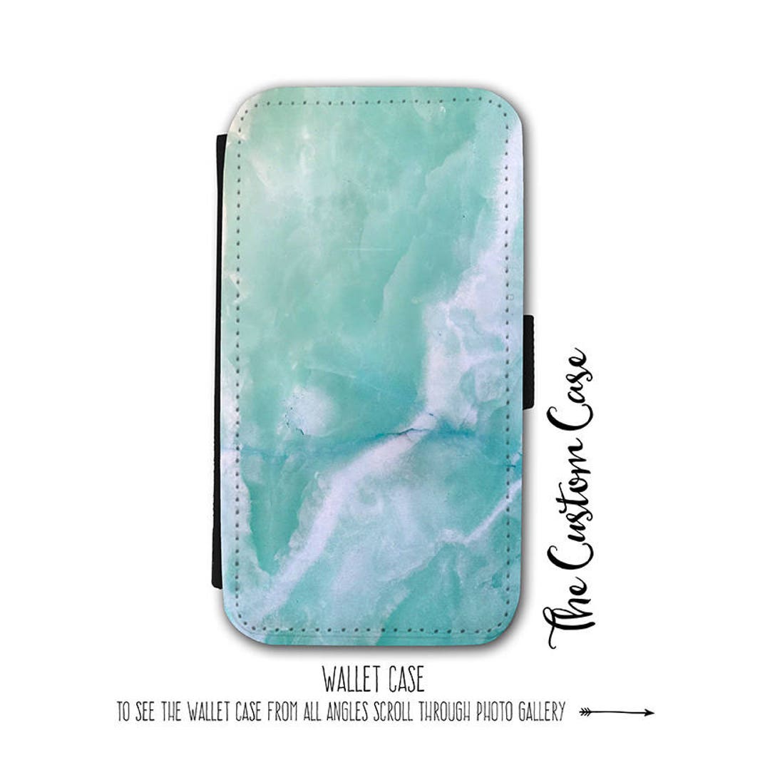 Turquoise Marble Wallet Case, Ocean Blue Stone Wallet Case, iPhone ...
