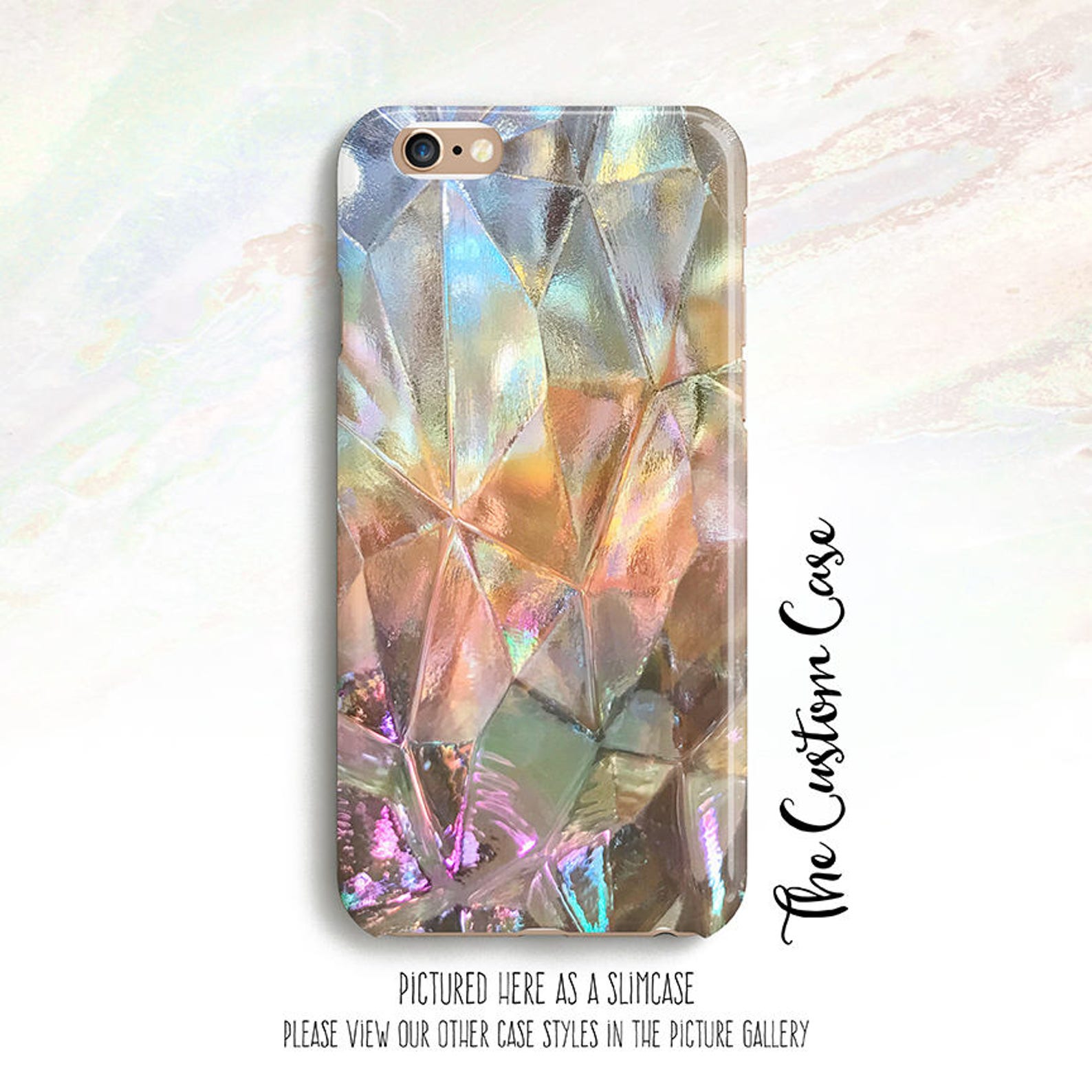 Rainbow Glass Phone Case Pastel Carnival Glass Geometric - Etsy