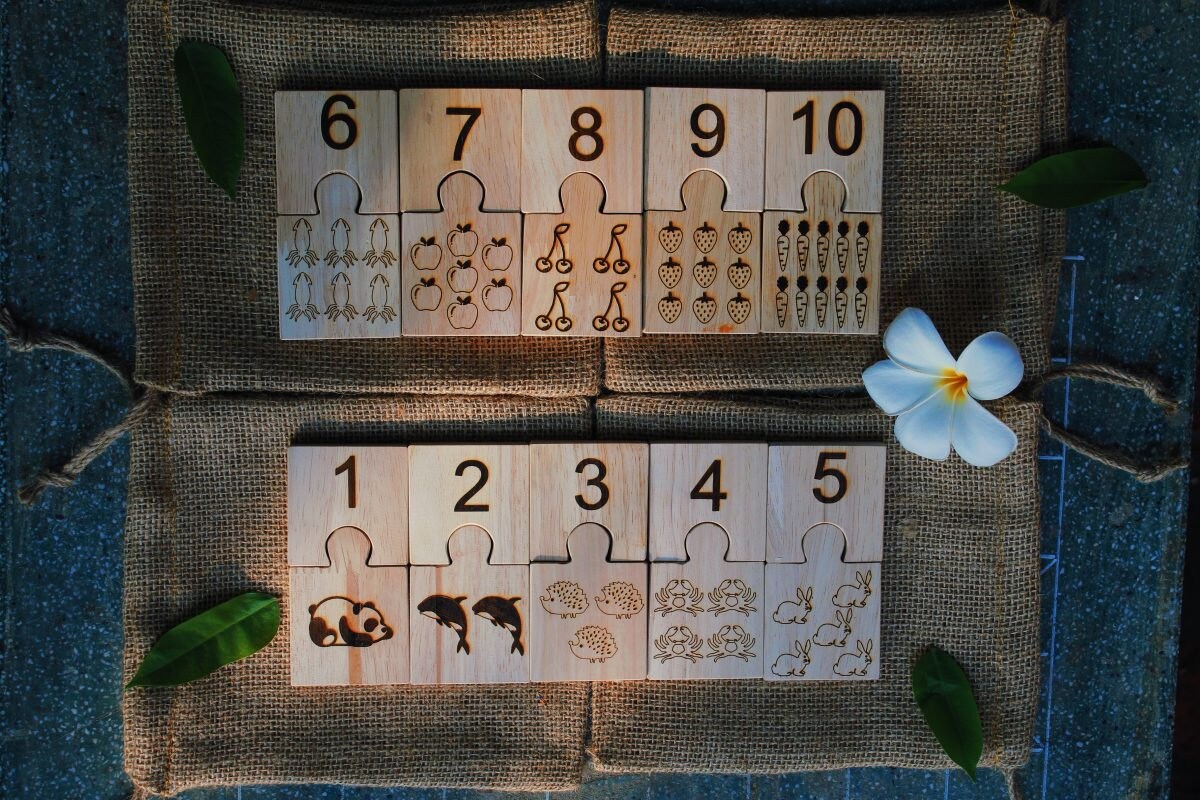 Number Jigsaw - Etsy