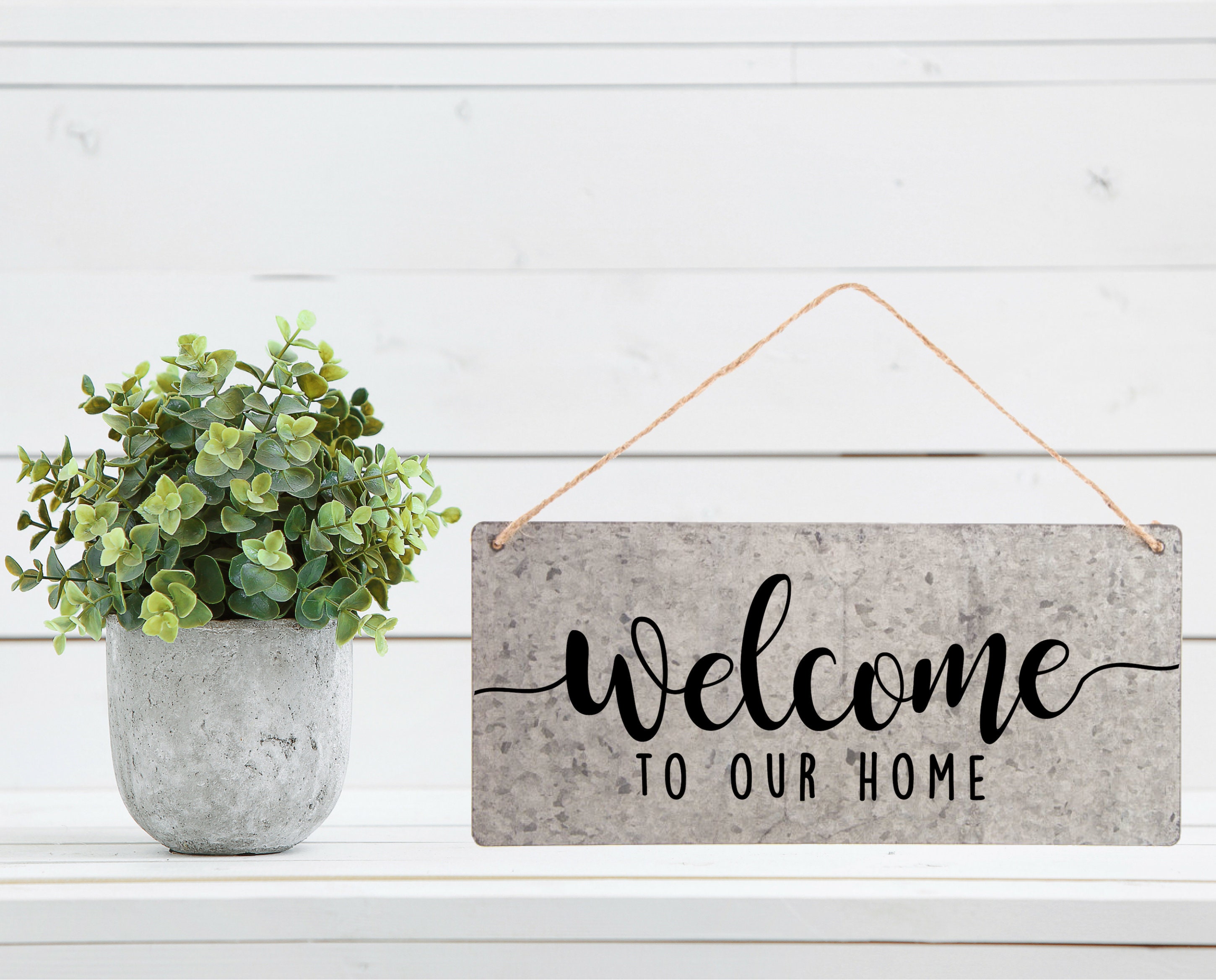 Welcome to Our Home Sign, Galvanized Metal Sign, Fixer Upper Style Sign ...