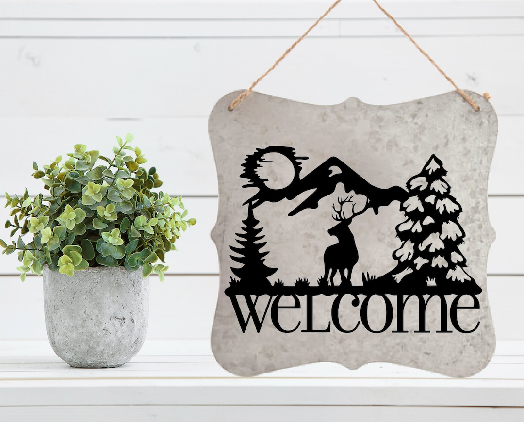 Welcome Sign, Galvanized Metal Sign, Fixer Upper Style Sign, Rustic ...