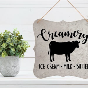 Creamery Sign, Galvanized Metal Sign, Fixer Upper Style Sign, Rustic ...