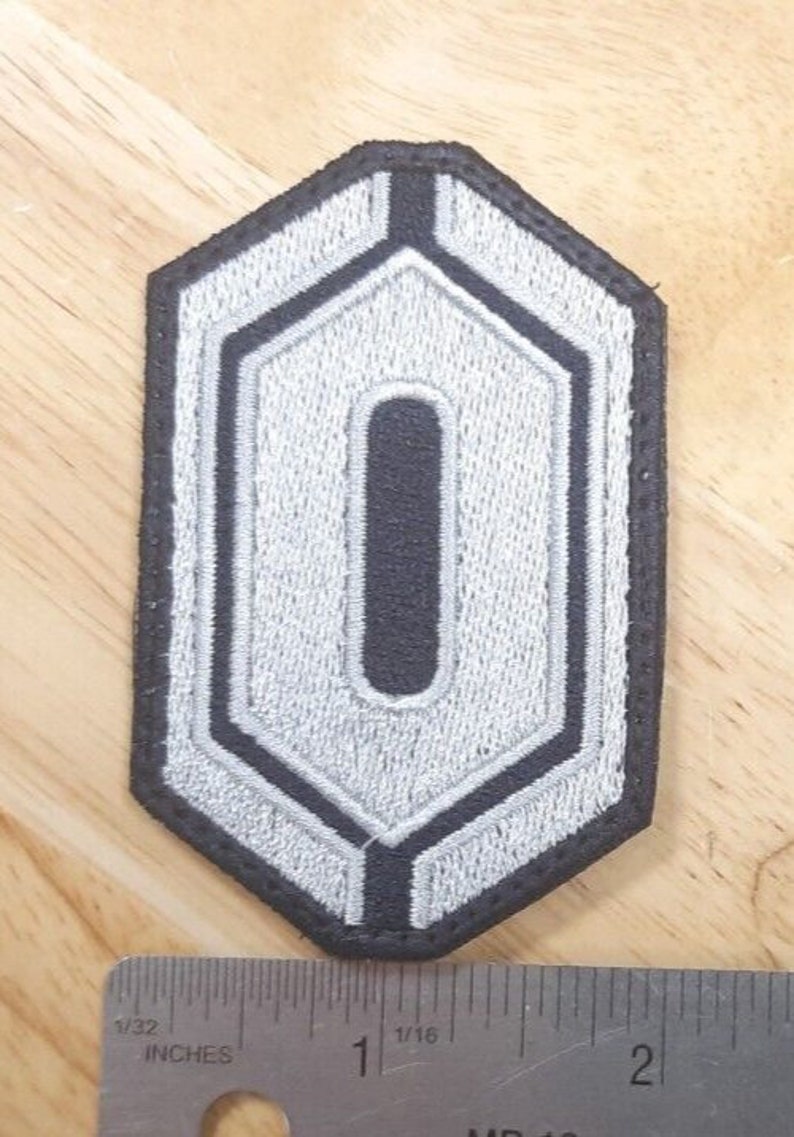 Mandalorian Center Chest Armor Stylized Patch Silver & Navy Blue 3x2 ...