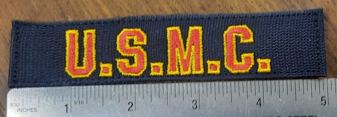 USMC Marine Corps Gold Yellow & Red on Black Tactical Style Tape 1x5 ...