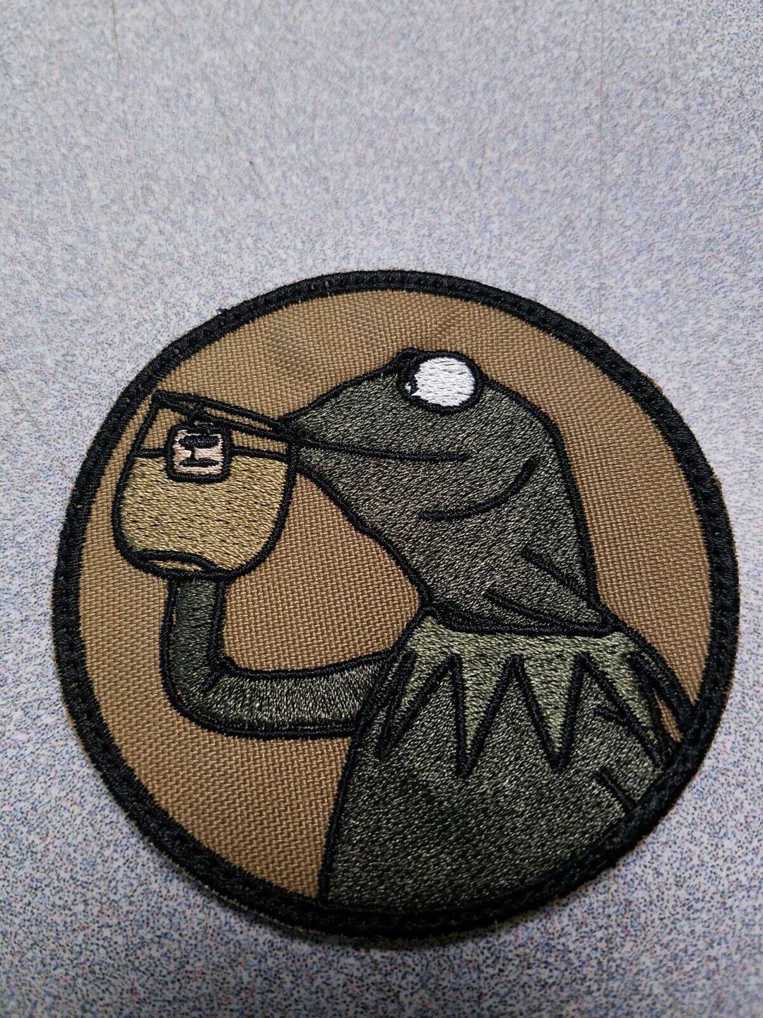 Kermit but That's None of My Business Sipping Tea Meme OCP Patch - Etsy