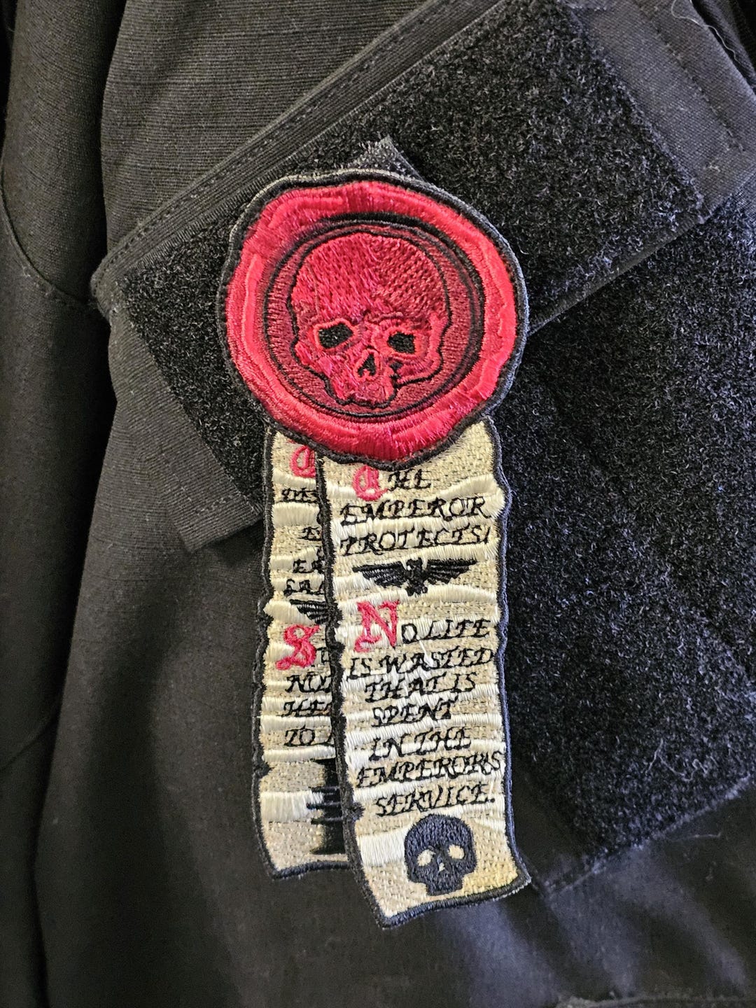 Grim Dark Purity Seal Wax & Scroll Embroidered Patch Warhammer 40k ...