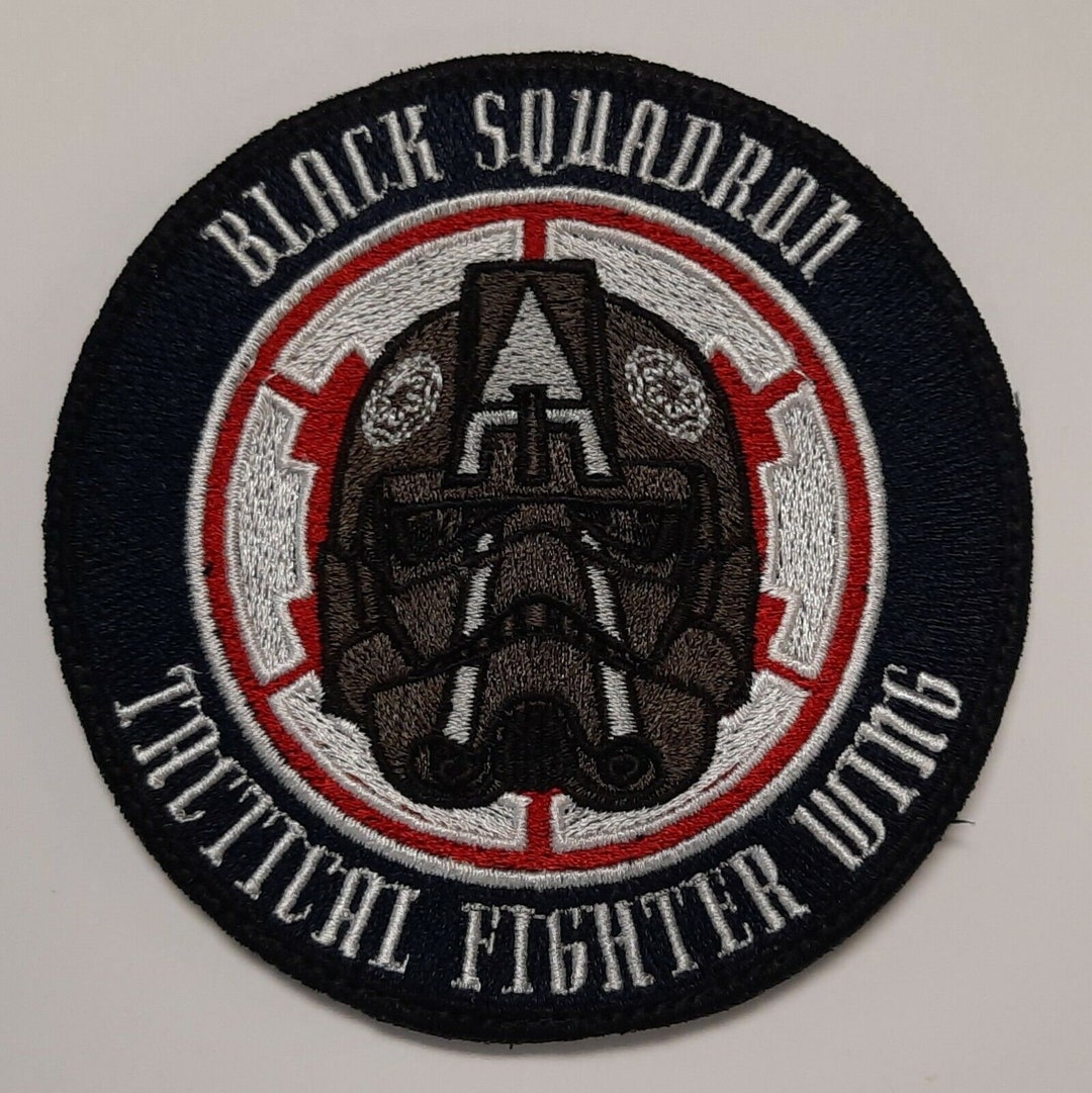Black Squadron Tactical TIE Fighter Wing 3.9 Inch Round Embroidered ...