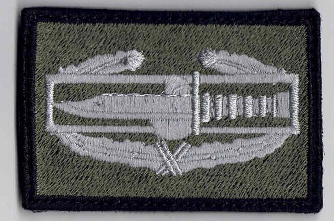 Military Combat Action Badge Patch 3x2 Inch Silver Embroidered - Etsy