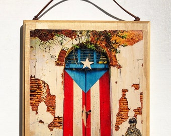 Puerto Rico Wood Flag - Etsy