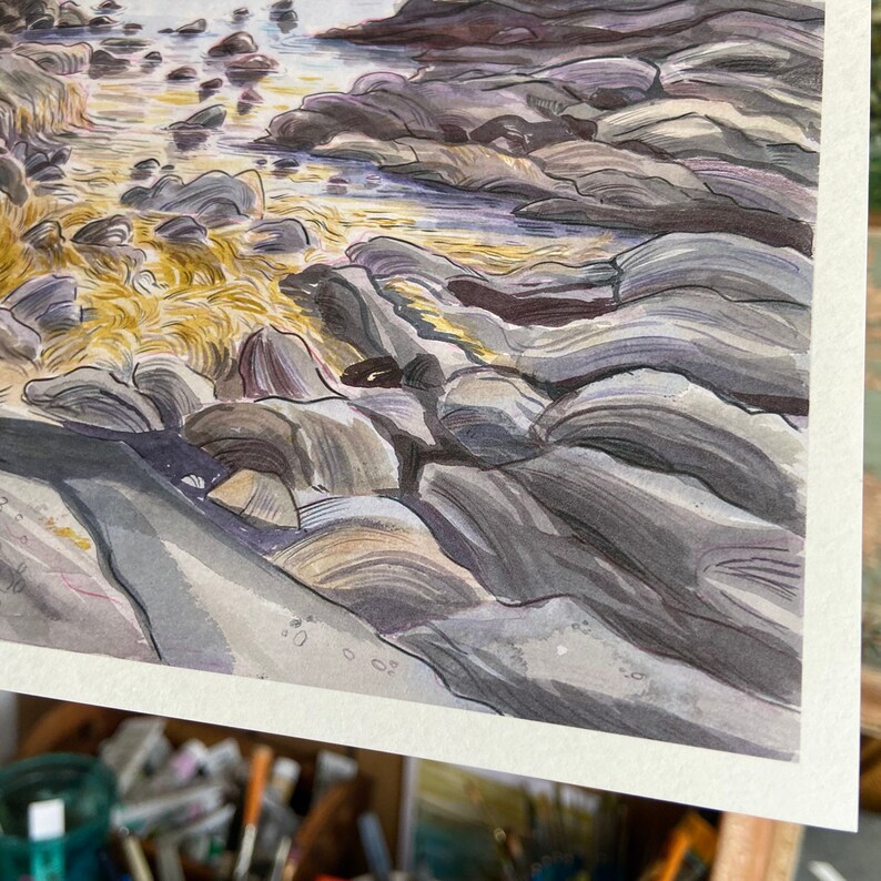 Haystack Rocks Deer Isle Maine 10.2 by 8.5 Matte Artist - Etsy