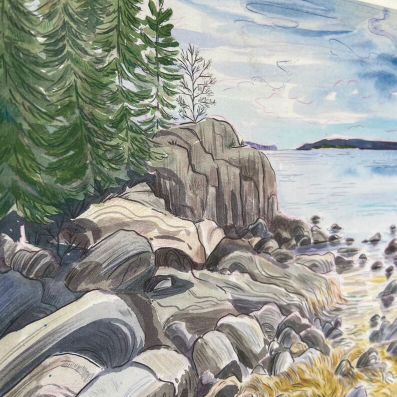 Haystack Rocks Deer Isle Maine 10.2 by 8.5 Matte Artist - Etsy