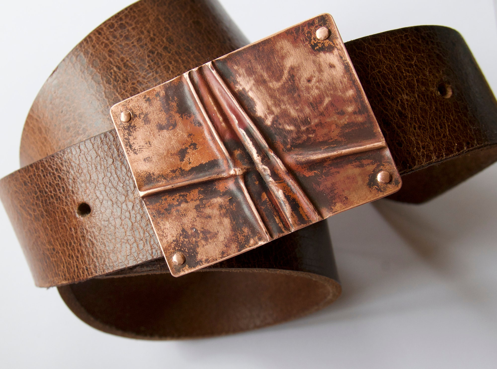 Belt Buckle Copper Unique Handmade One of a Kind - Etsy