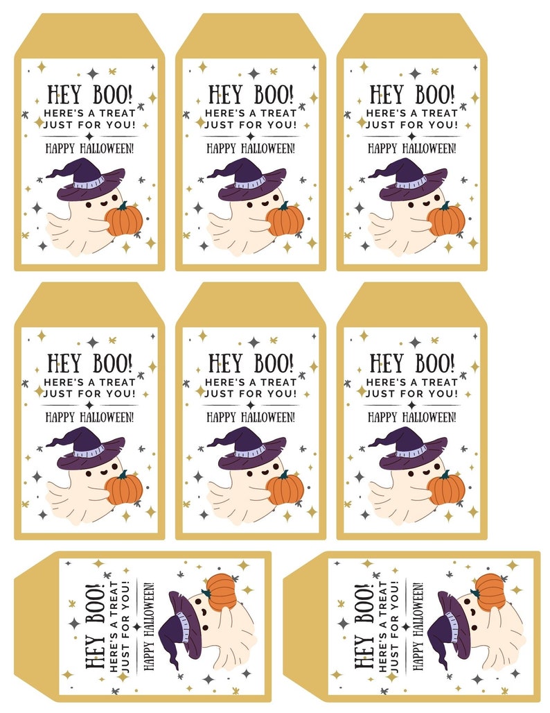 Printable Halloween Favor Tags Gift Tags Halloween Treats Digital ...