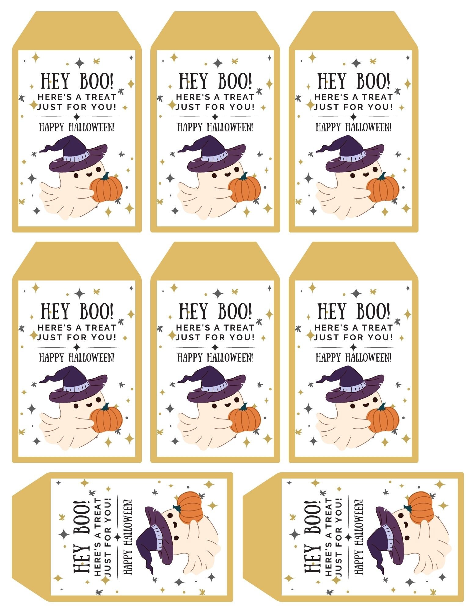 Printable Halloween Favor Tags Gift Tags Halloween Treats Digital ...