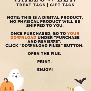 Printable Halloween Favor Tags Gift Tags Halloween Treats Digital ...