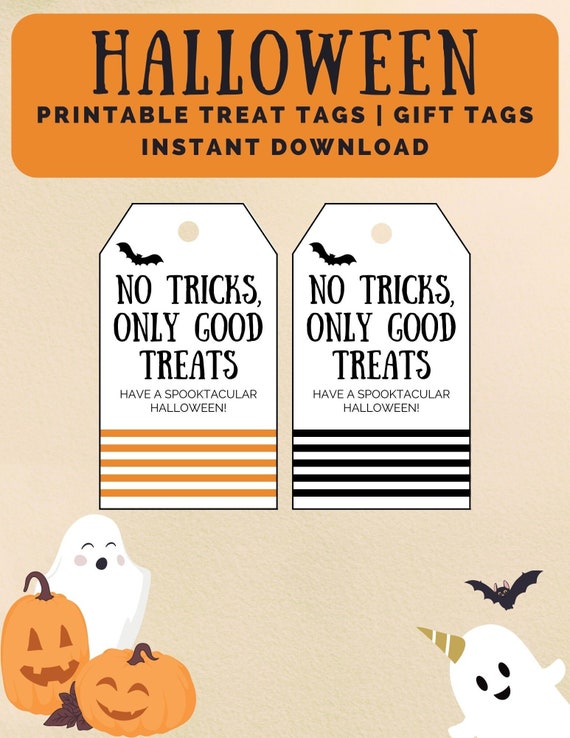 Black Halloween Printable Gift Tags