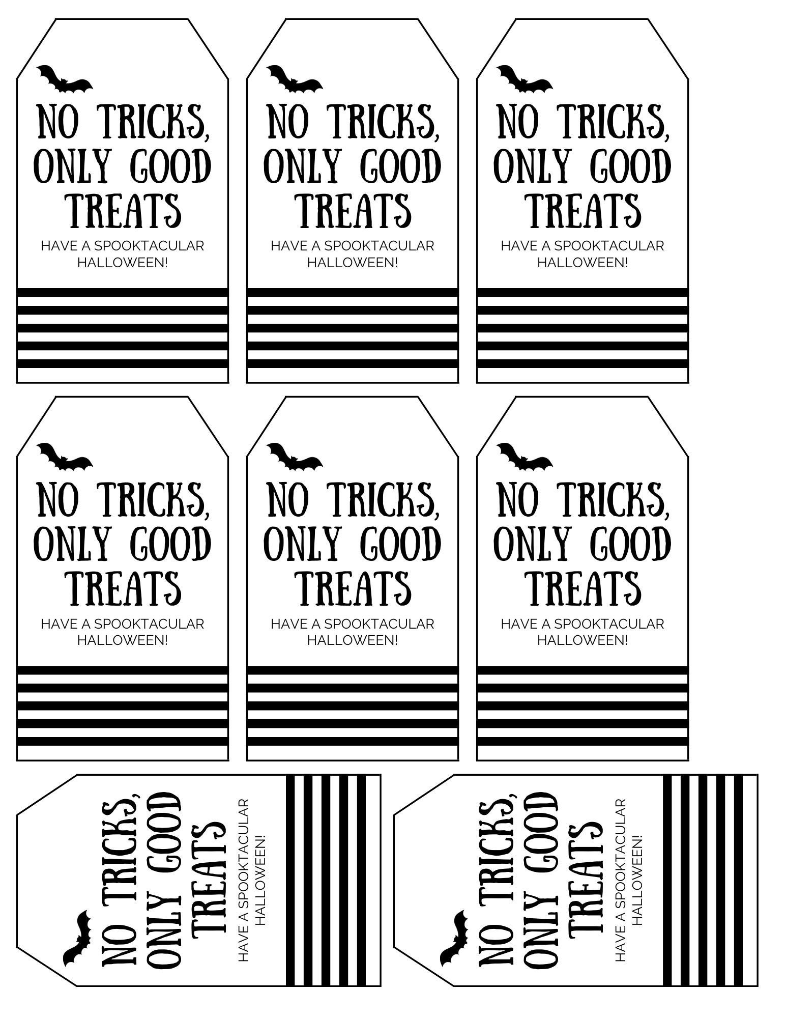 Printable Halloween Favor Tags Gift Tags Halloween Treats Digital ...