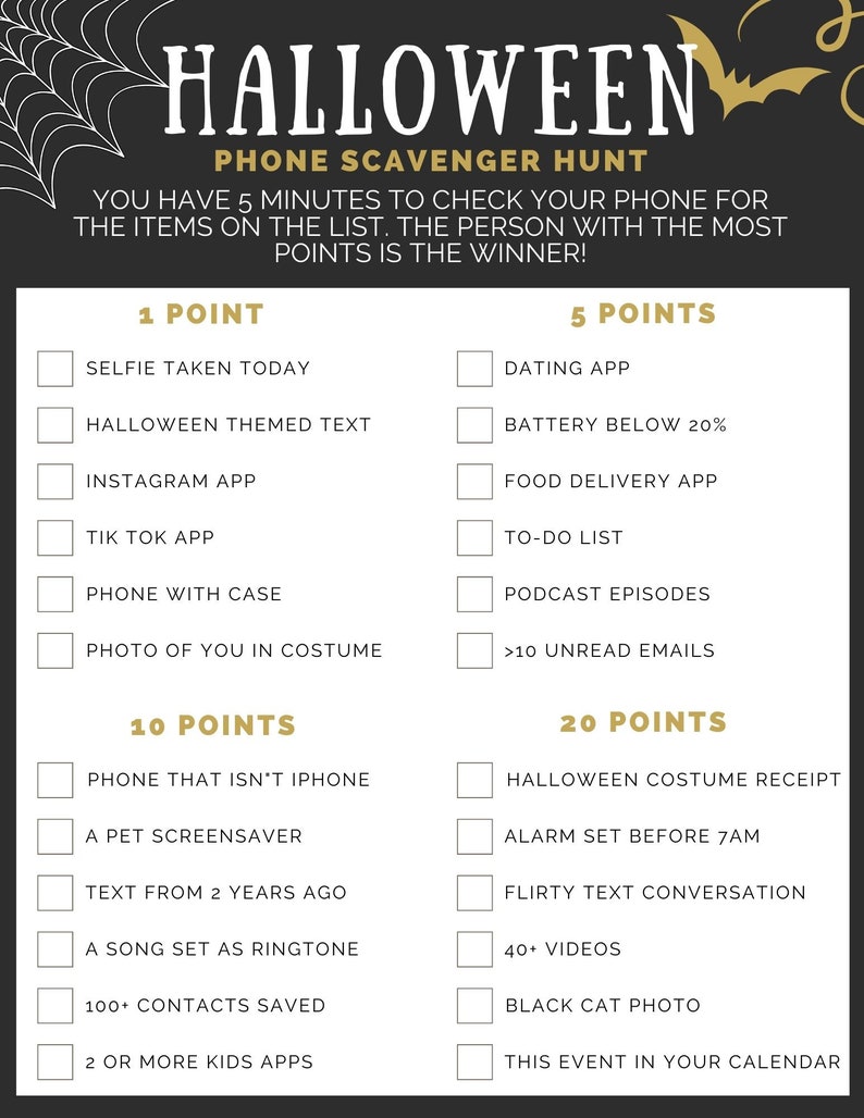 Adult Halloween Party Game Bundle Instant Download Printable