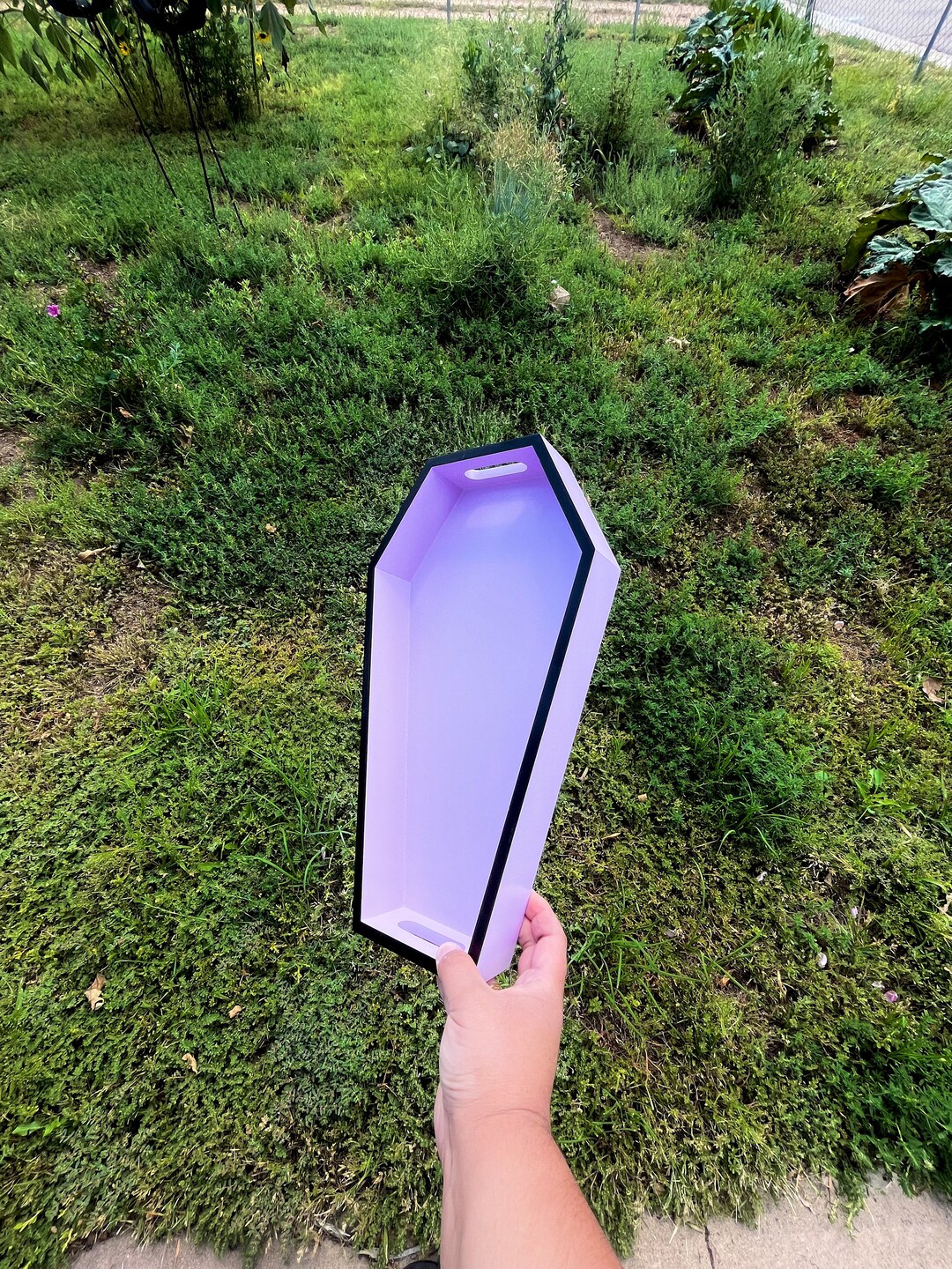 Pastel Goth Lavender & Black Coffin Tray Halloween Decor - Etsy