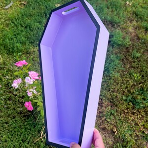 Pastel Goth Lavender & Black Coffin Tray Halloween Decor - Etsy