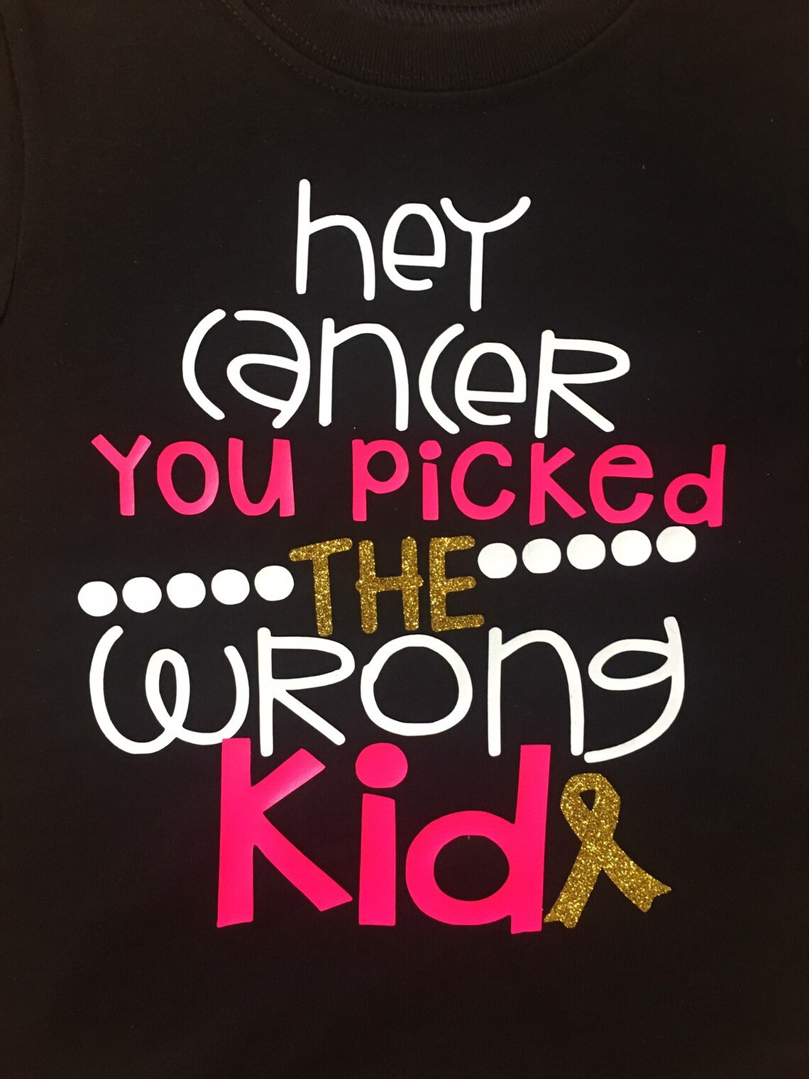 Childhood Cancer awareness kid or toddler t shirt hey cancer | Etsy