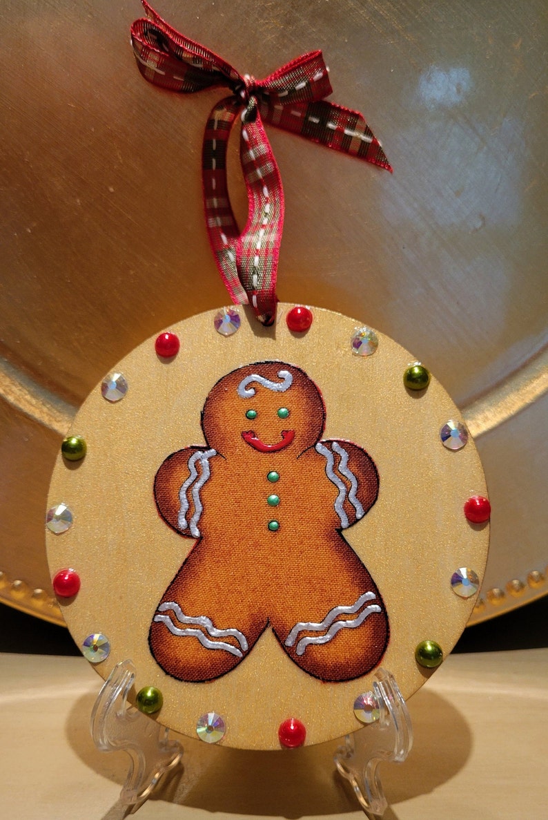 Christmas Ornament With A Gingerbread Boy Large 4 Inch - Etsy