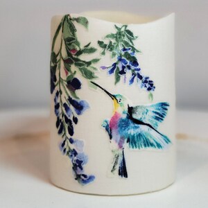 LED Candle With Hummingbirds on Wisteria - Etsy