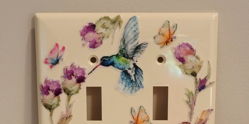 Light Switch Plate With A Hummingbird Songbird and - Etsy