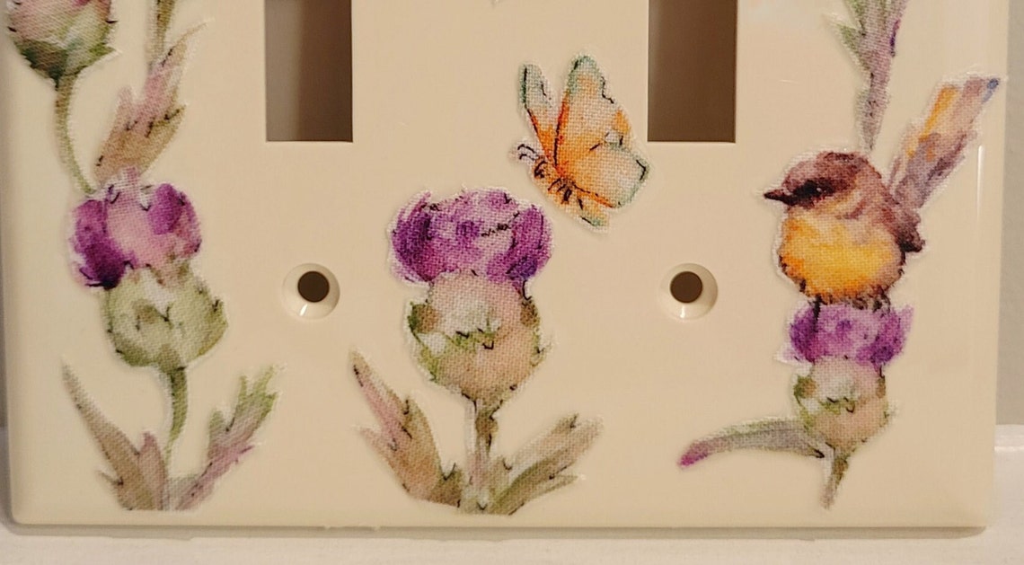 Light Switch Plate With A Hummingbird Songbird and - Etsy
