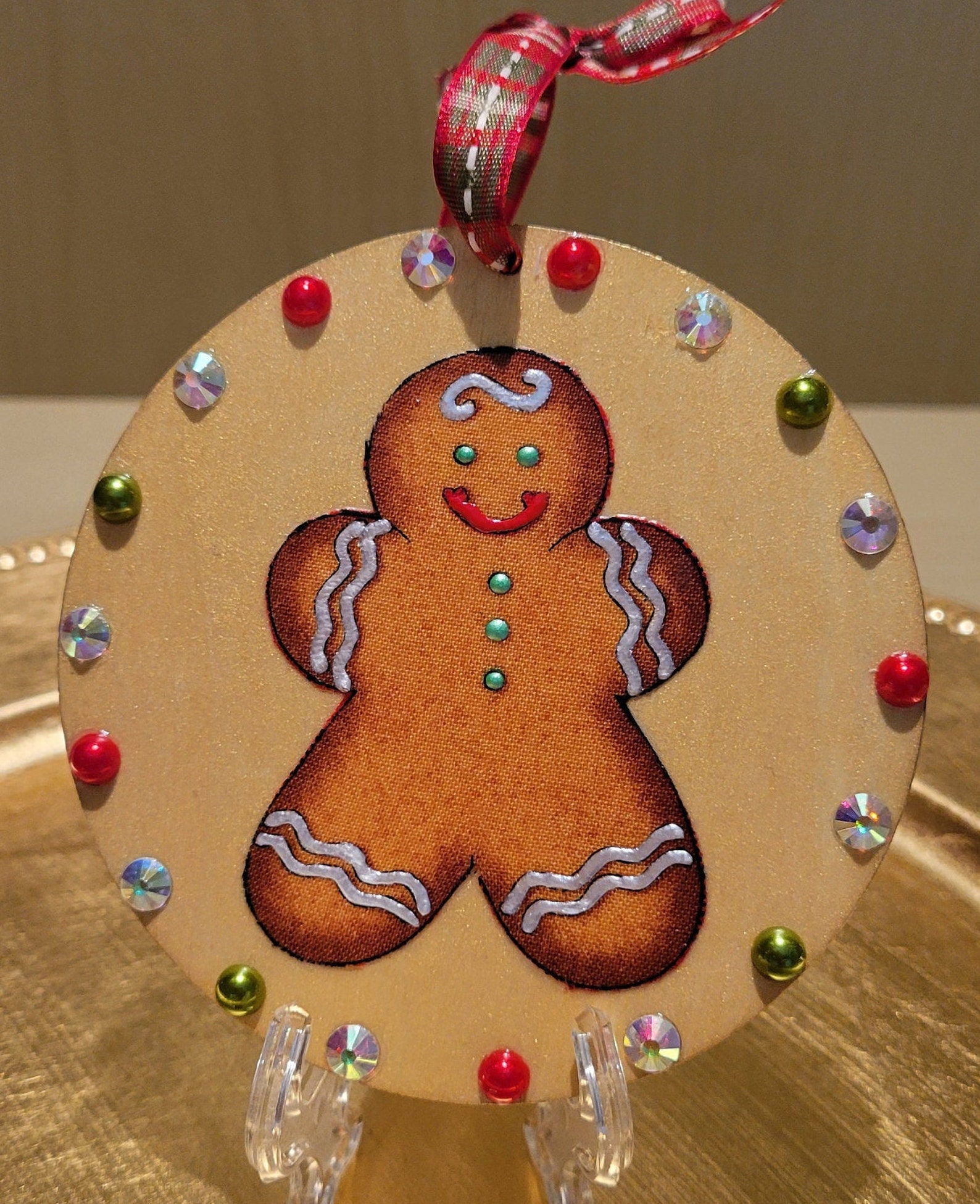 Christmas Ornament With A Gingerbread Boy Large 4 Inch - Etsy