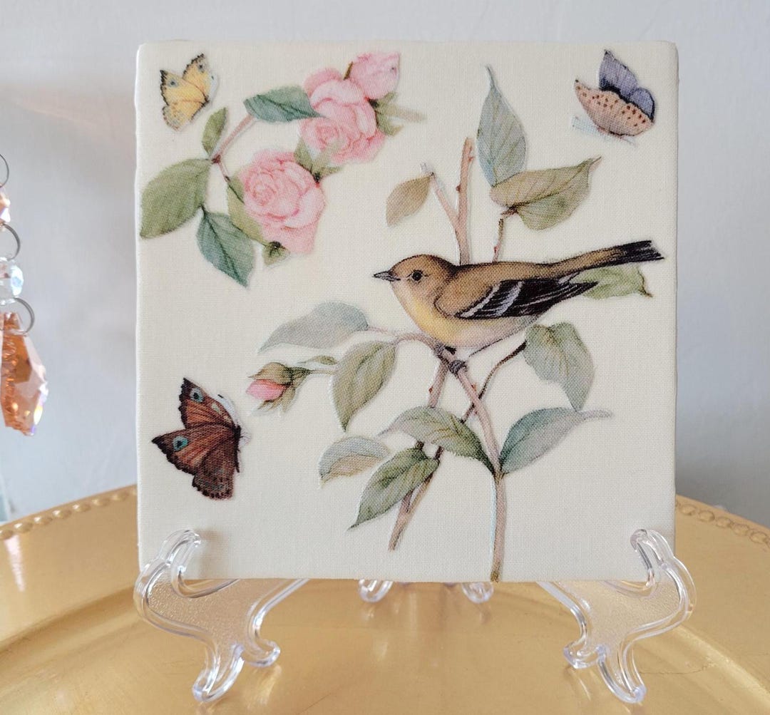 Songbirds in the Garden on A Ceramic Tile, Comes With Stand - Etsy