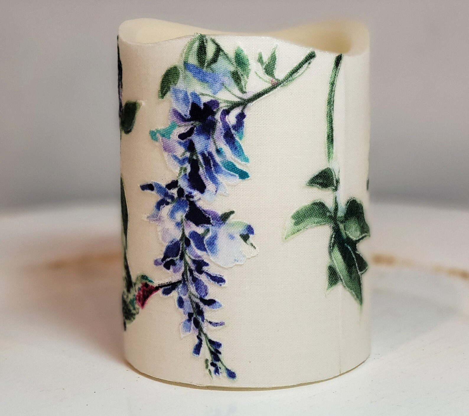 LED Candle With Hummingbirds on Wisteria - Etsy