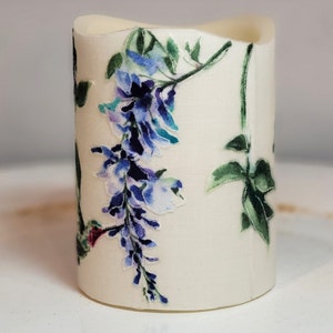 LED Candle With Hummingbirds on Wisteria - Etsy