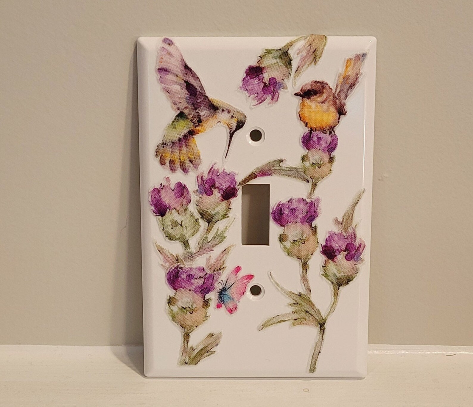 Light Switch Plate With A Hummingbird Songbird and - Etsy