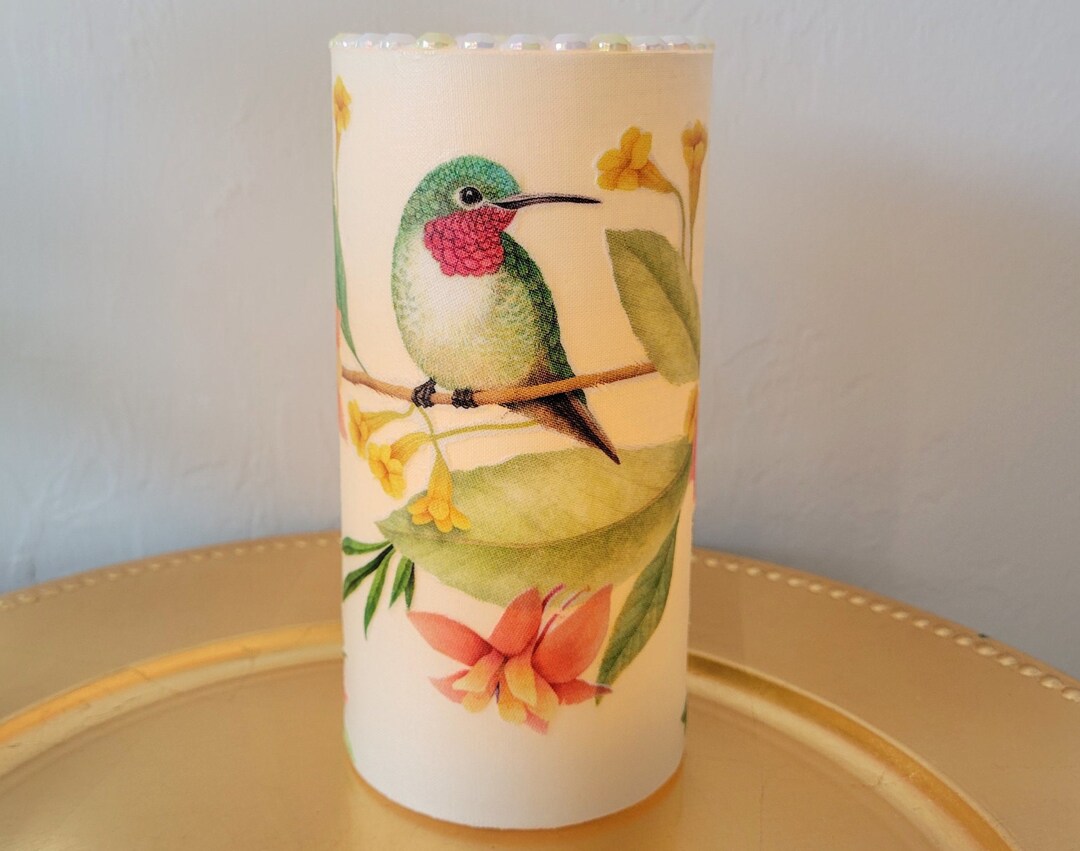 Led Pillar Candle With Hummingbirds in the Tropical Hibiscus - Etsy